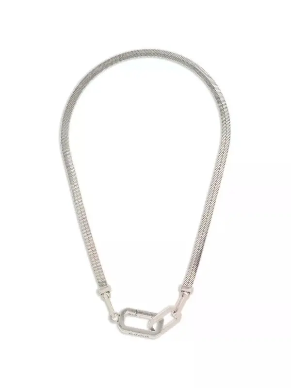 ALLSAINTS Snake-chain Carabiner-link Necklace - Silver