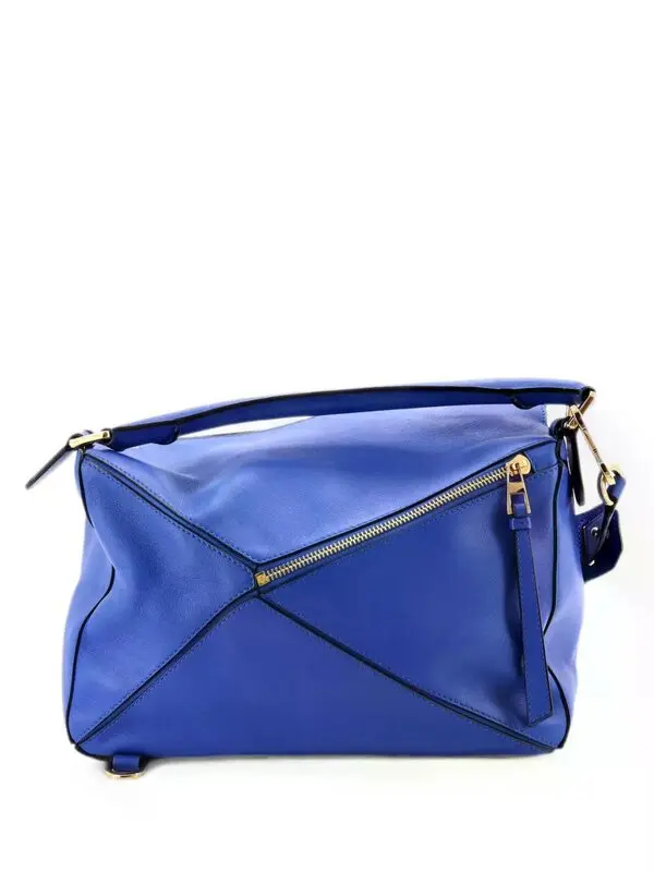 Loewe Puzzle Bag Leather Large Satchel - Blue