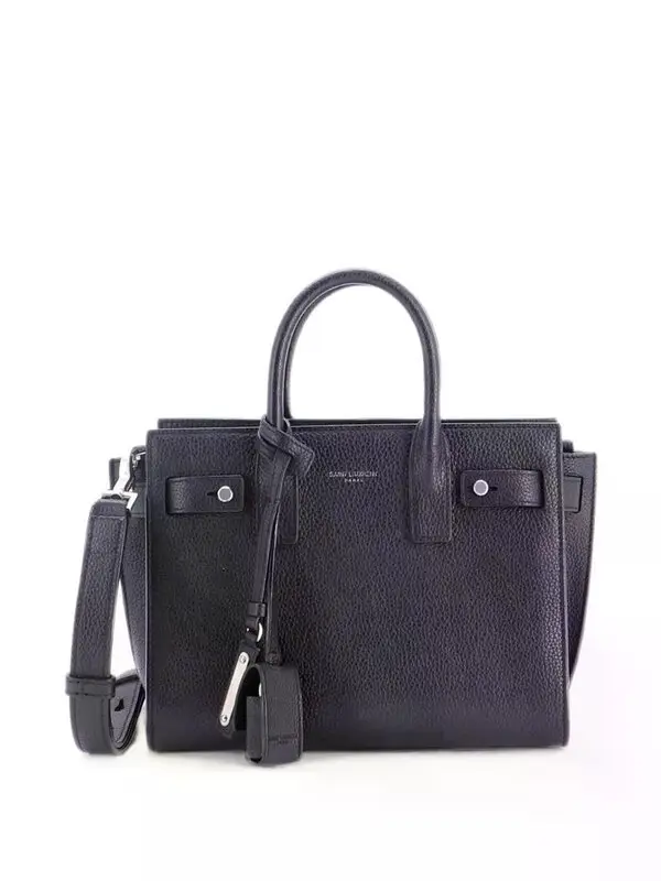 Saint Laurent Leather Nano Tote Bag - Black