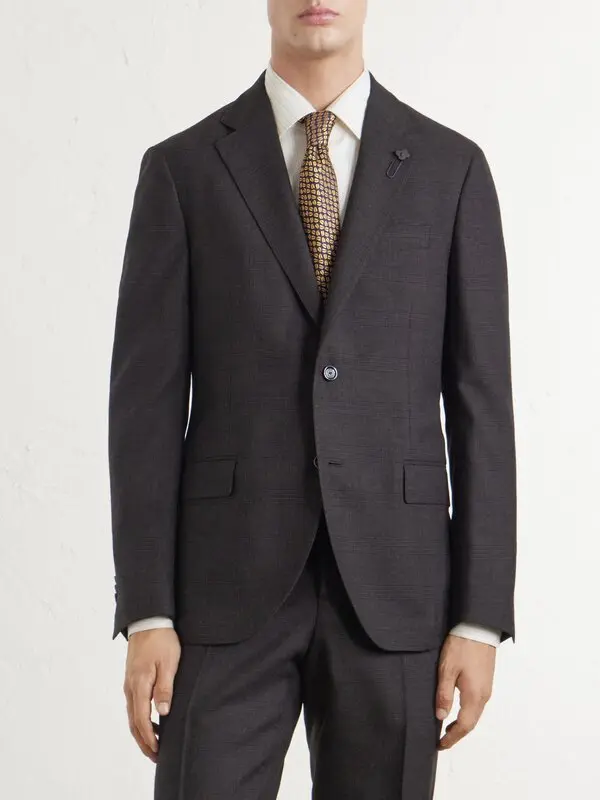 LARDINI Prince Of Wales Checked Wool Blazer