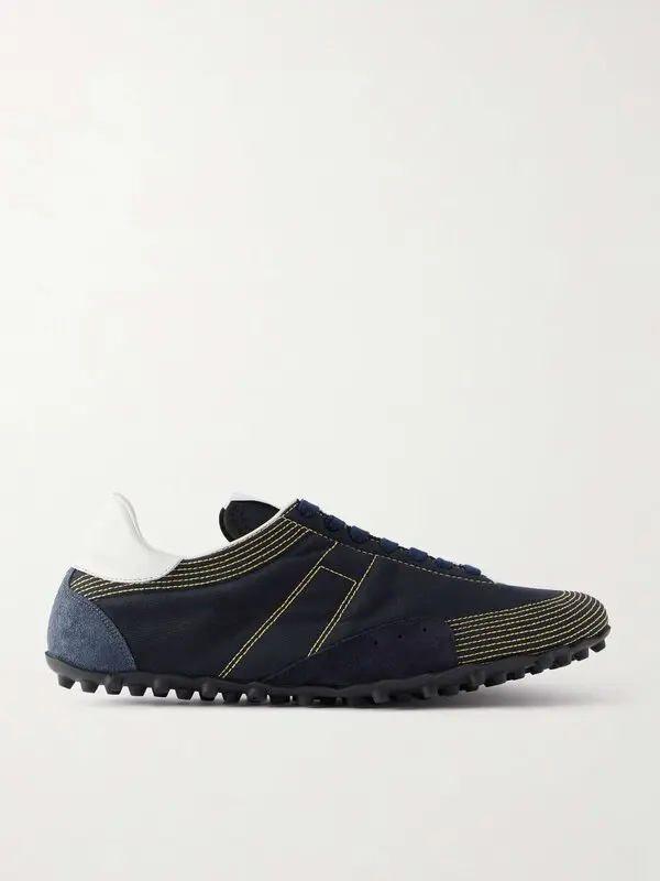MAISON MARGIELA Sprinters Leather And Suede-trimmed Cotton-twill Sneakers - Black