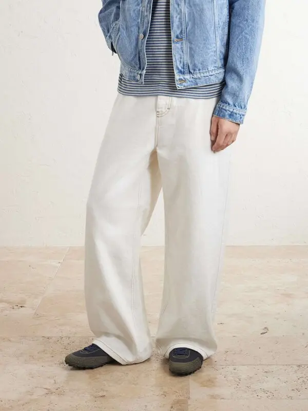 MAISON MARGIELA Leather And Suede-trimmed Cotton-twill Sneakers