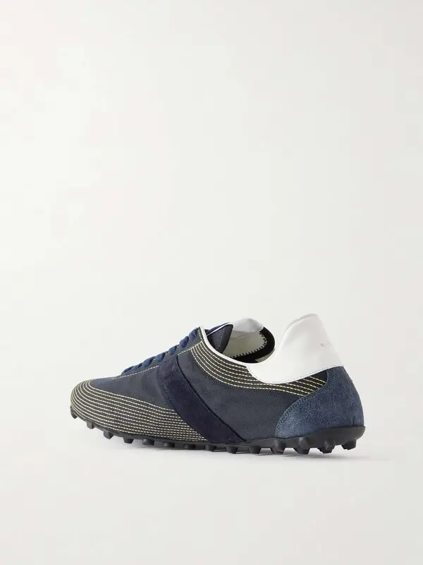 MAISON MARGIELA Leather And Suede-trimmed Cotton-twill Sneakers