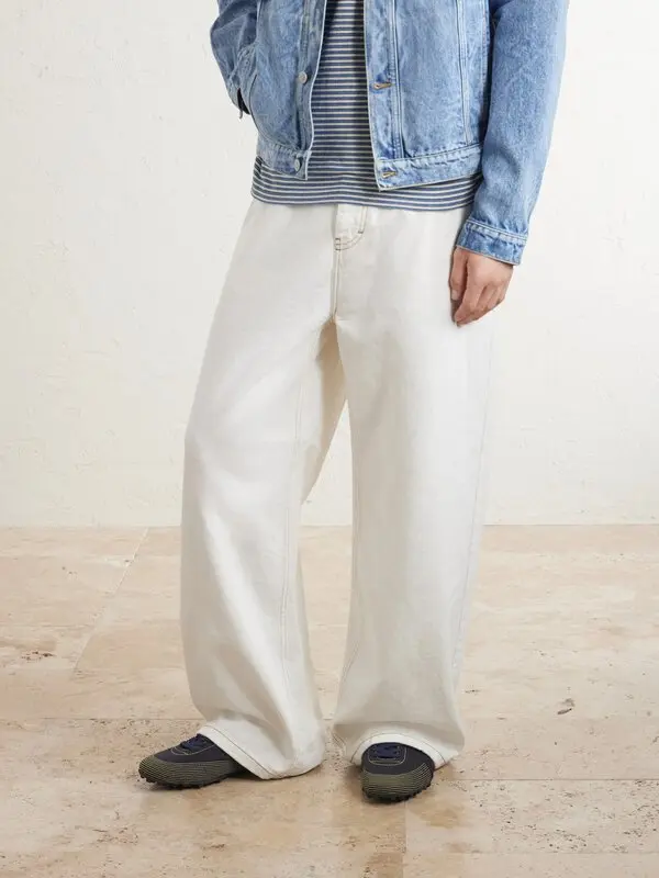 MAISON MARGIELA Leather And Suede-trimmed Cotton-twill Sneakers