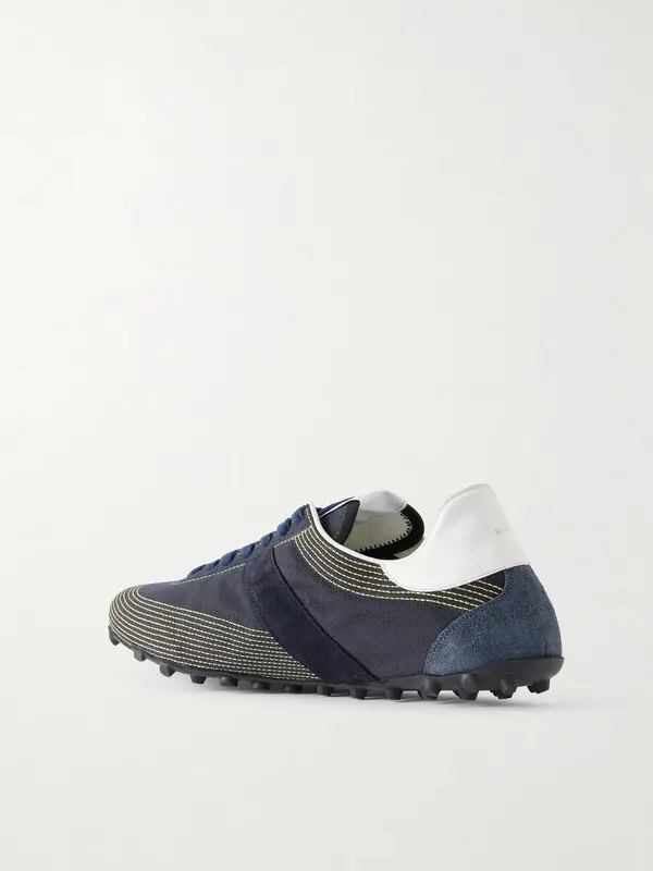 MAISON MARGIELA Leather And Suede-trimmed Cotton-twill Sneakers
