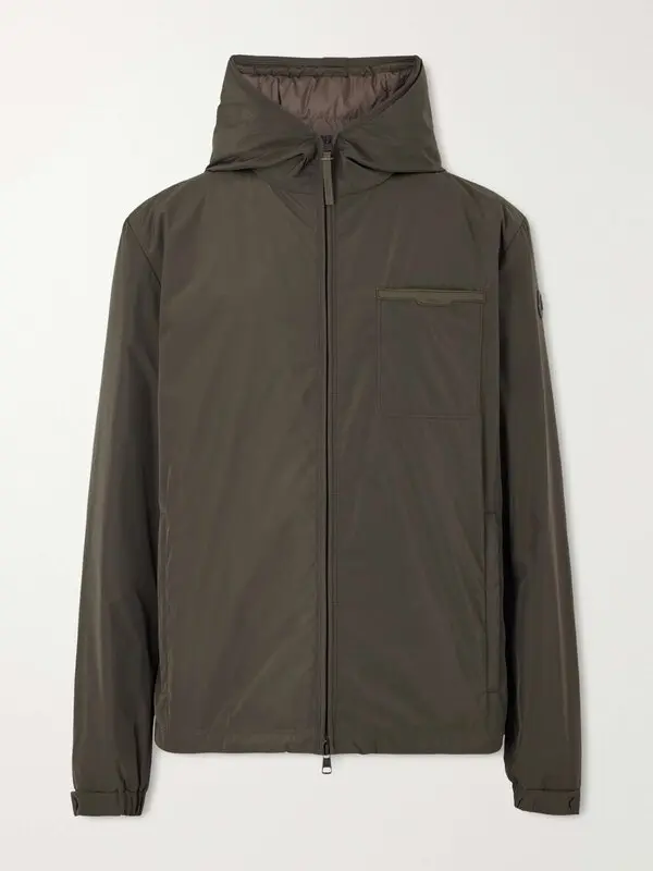 Moncler Austerin Leather-trimmed Aquaflect Shell Down Jacket - Green
