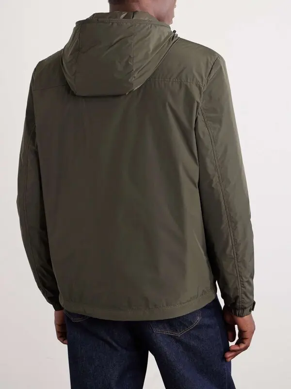 Moncler Austerin Leather-trimmed Aquaflect Shell Down Jacket