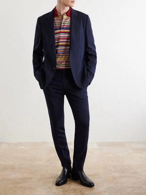 Paul Smith Tapered Wool Hopsack Suit Trousers