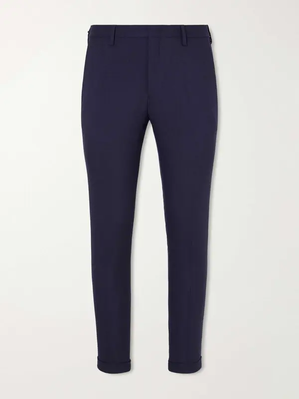 Paul Smith Tapered Wool-hopsack Suit Trousers - Navy