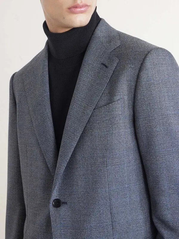 Caruso Norma Prince Of Wales Wool Suit Jacket