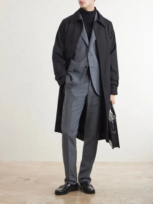 Caruso Prince Of Wales Wool Suit Jacket