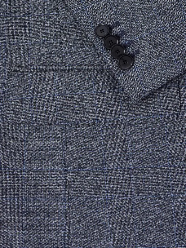 Caruso Prince Of Wales Wool Suit Jacket