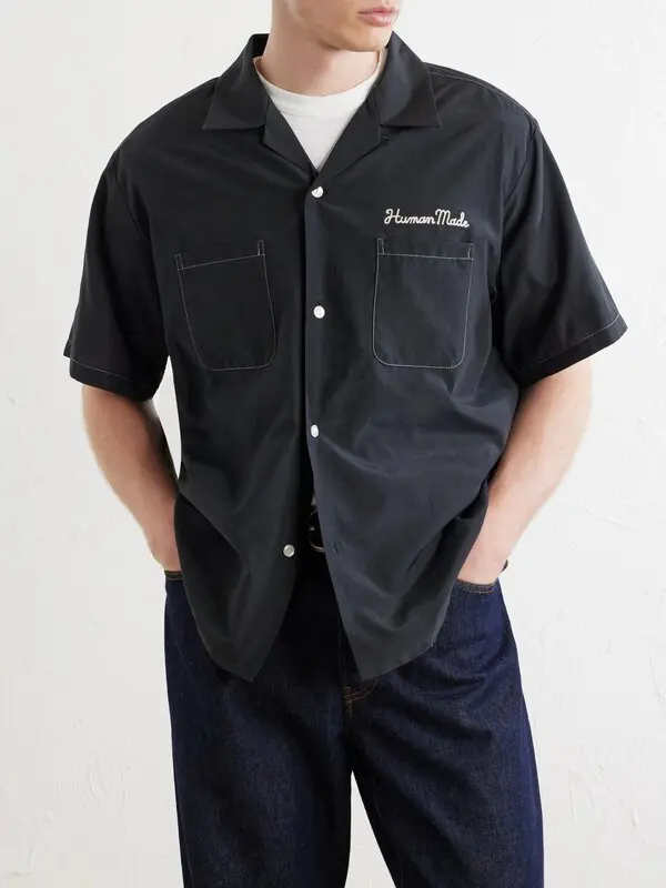 HUMAN MADE Souvenir Logo-embroidered Poplin Shirt