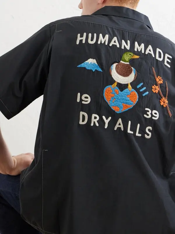 HUMAN MADE Souvenir Logo-embroidered Poplin Shirt