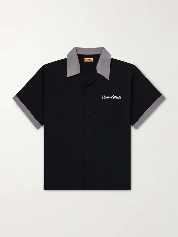 HUMAN MADE Logo-embroidered Poplin Shirt - Black