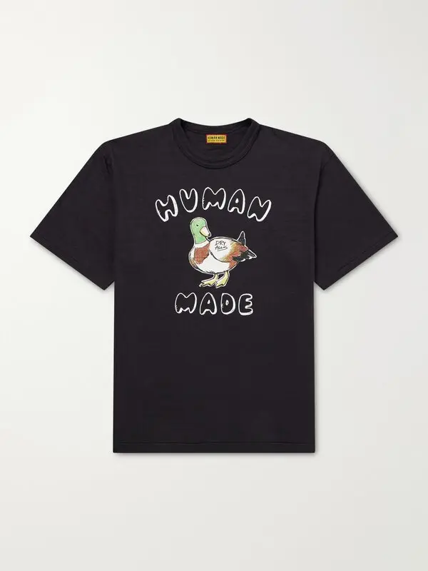 HUMAN MADE Logo-print Cotton-jersey T-shirt - Black