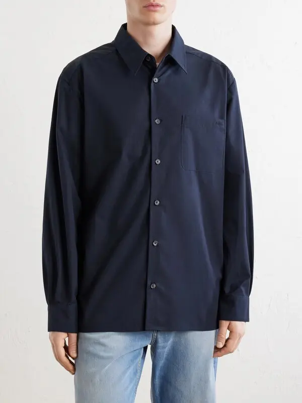 A.p.c. Malo Logo-embroidered Organic Cotton-poplin Shirt