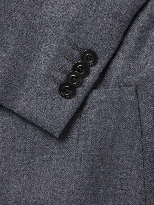 Boglioli Double-breasted Herringbone Virgin Wool Suit Jacket