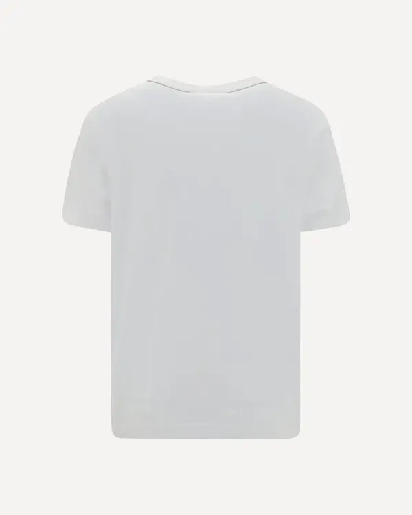 Brunello Cucinelli Cotton T-shirt With Jewel Detail - White