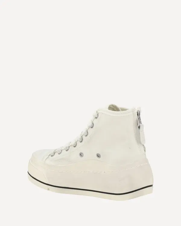 R13 High Top Platform Sneakers - White