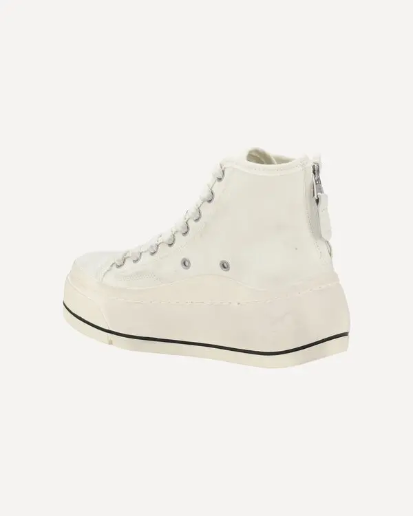 R13 High Top Platform Sneakers - White