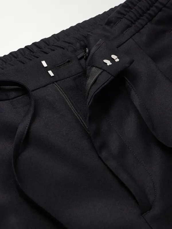 LARDINI Straight-leg Wool And Cashmere-blend Flannel Trousers