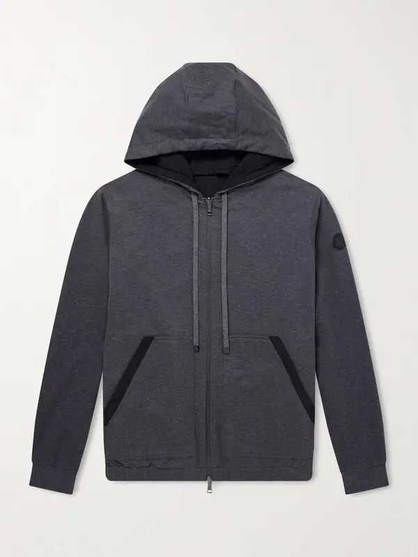 Moncler Cotton Zip-up Hoodie - Gray