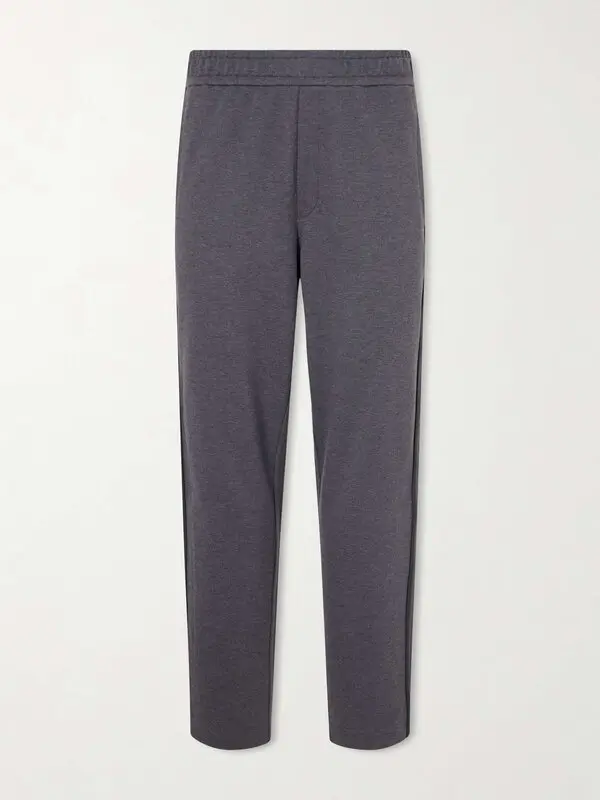 Moncler Straight-leg Striped Cotton Sweatpants - Gray