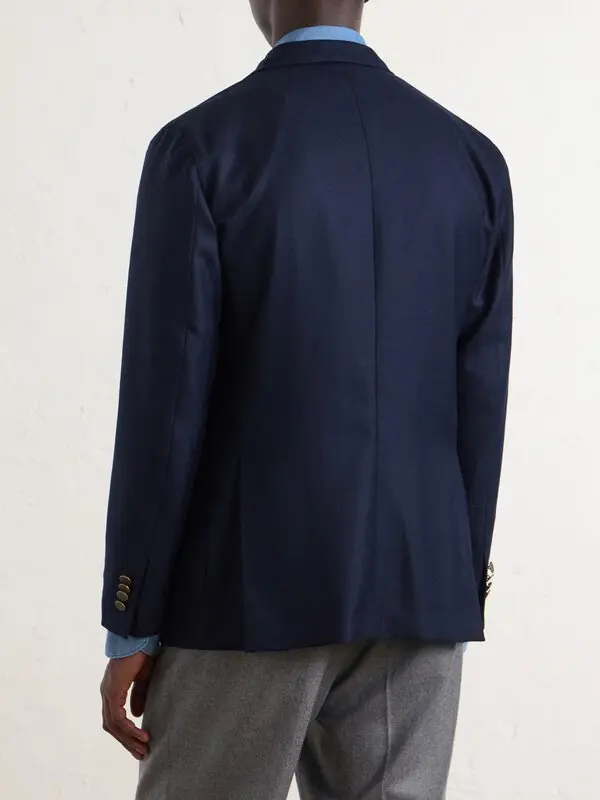 Boglioli Double-breasted Virgin Wool-hopsack Blazer