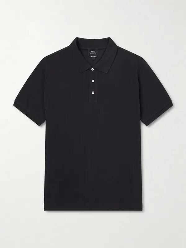 A.p.c. Joe Cotton-piqué Polo Shirt - Black