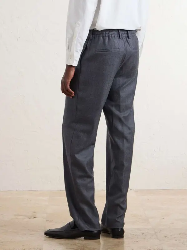 Boglioli Straight-leg Herringbone Virgin Wool Suit Trousers
