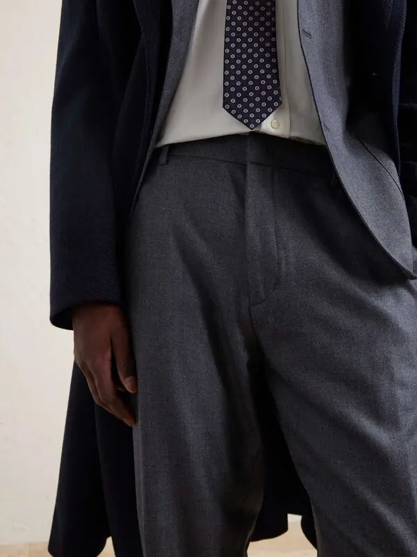 Boglioli Straight-leg Herringbone Virgin Wool Suit Trousers