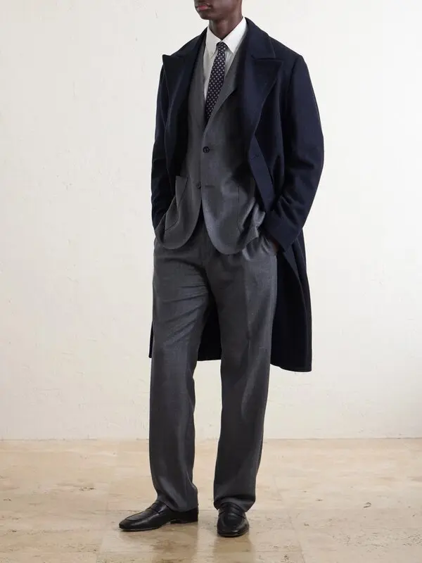 Boglioli Straight-leg Herringbone Virgin Wool Trousers