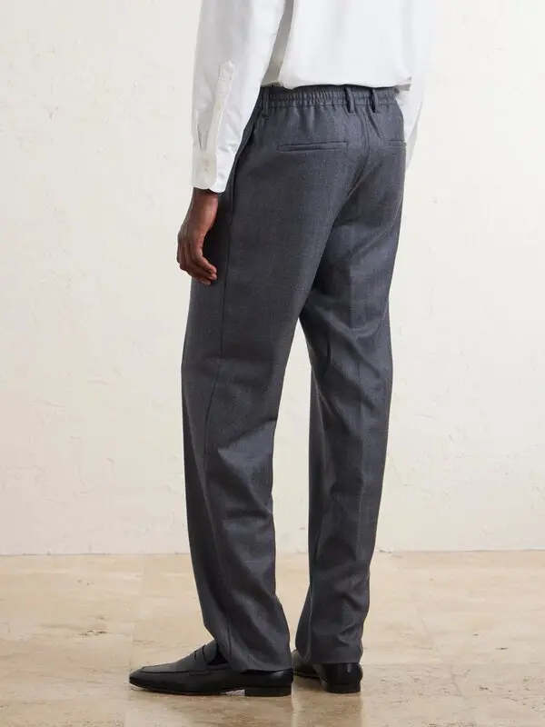Boglioli Straight-leg Herringbone Virgin Wool Trousers