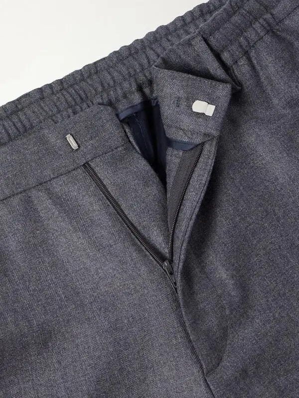 Boglioli Straight-leg Herringbone Virgin Wool Trousers
