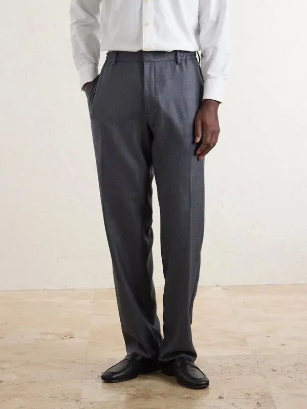 Boglioli Straight-leg Herringbone Virgin Wool Trousers