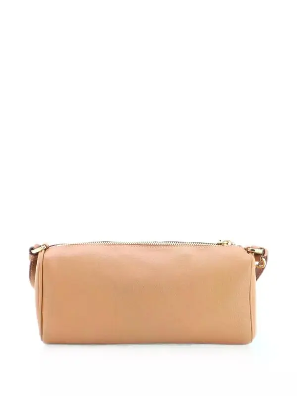 Prada Zip Buckle Pouch Leather Shoulder Bag - Brown