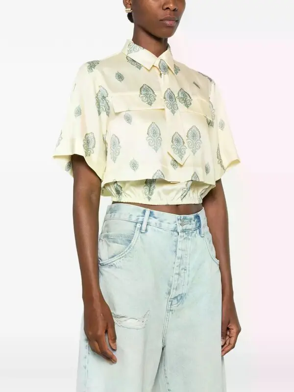 Sandro Paisley-print Cropped Shirt