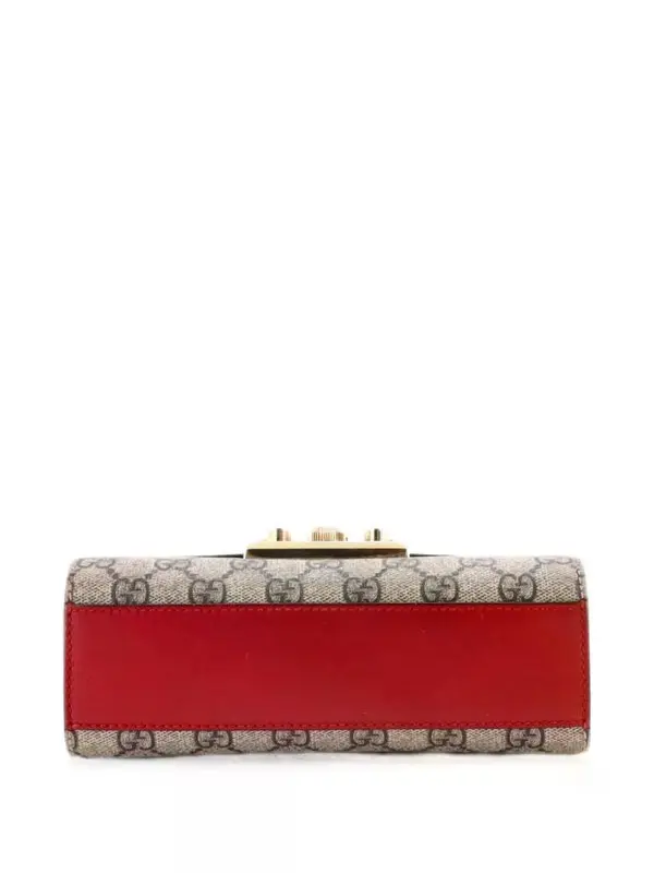Gucci Padlock Gg Coated Canvas And Leather Small Crossbody Bag - Red