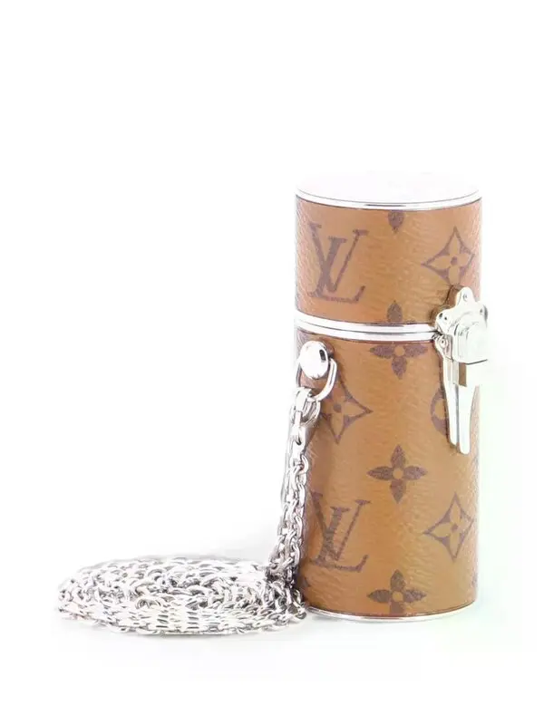 LOUIS VUITTON Lipstick Case On Chain Reverse Monogram Canvas Crossbody Bag