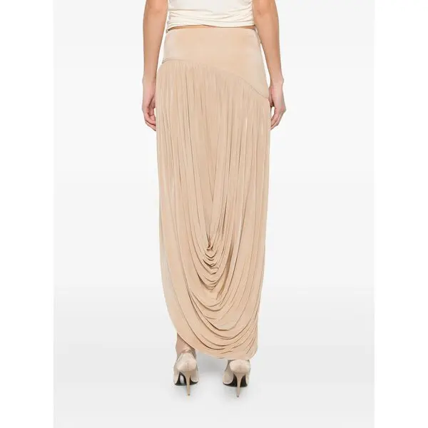 FERRAGAMO Asymmetric Draped Maxi Skirt - Cream