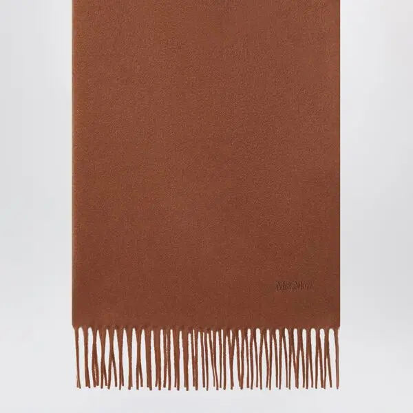 Max Mara Leather- Cashmere Scarf - Brown