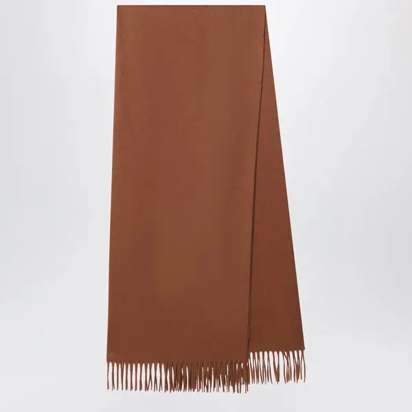 Max Mara Leather- Cashmere Scarf - Brown