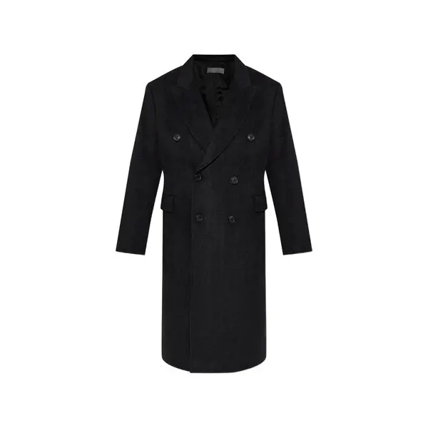 Our Legacy Double-breasted Mohair And Virgin Wool Blend Coat - Black