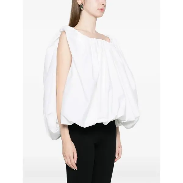 Jacquemus Cotton Blend Square Neck Bubble Hem Top