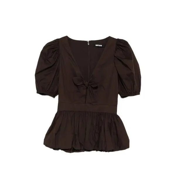 ROTATE BY BIRGER CHRISTENSEN Puff Sleeve Top - Brown