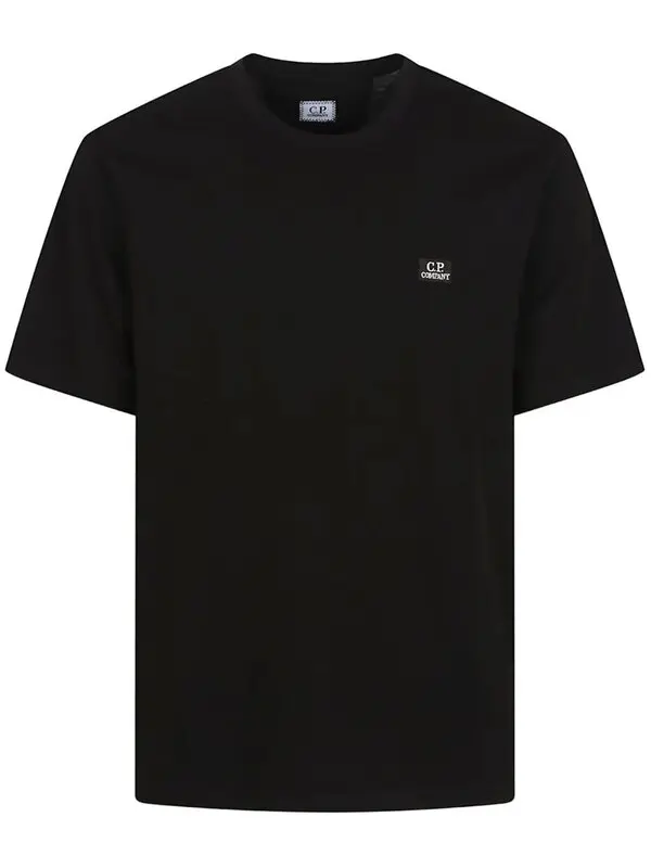 C.P. COMPANY 30/1 Jersey Short Sleeve Logo Patch T-shirt - Black