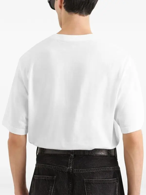 Dolce & Gabbana Cotton T-shirt With Logo Embroidery