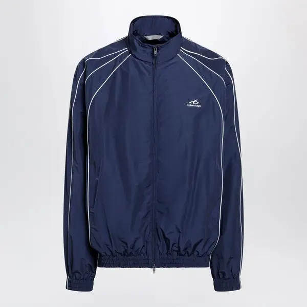 Balenciaga Track Jacket With Printed Motif - Blue