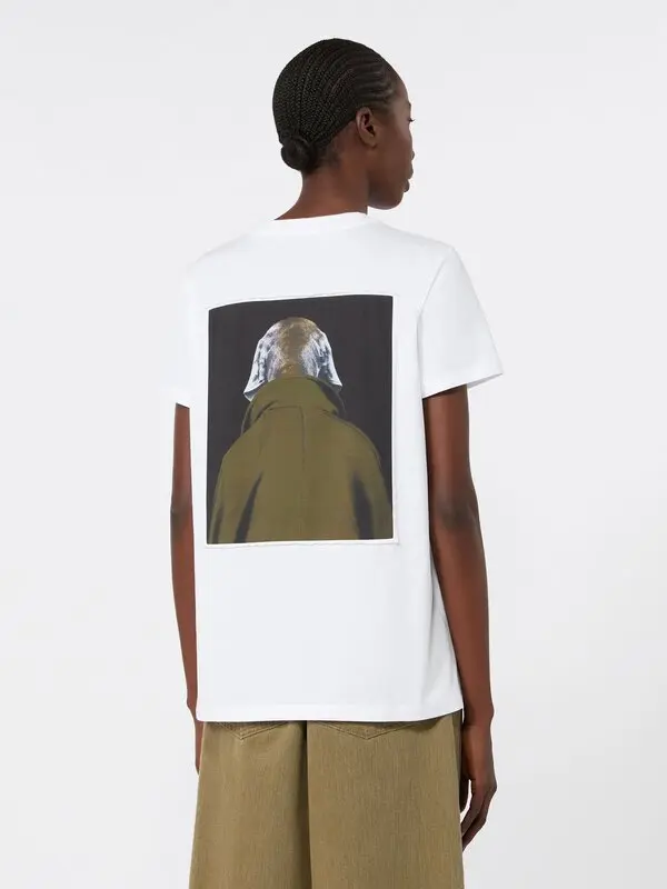 Max Mara Graphic Print Cotton T-shirt - White